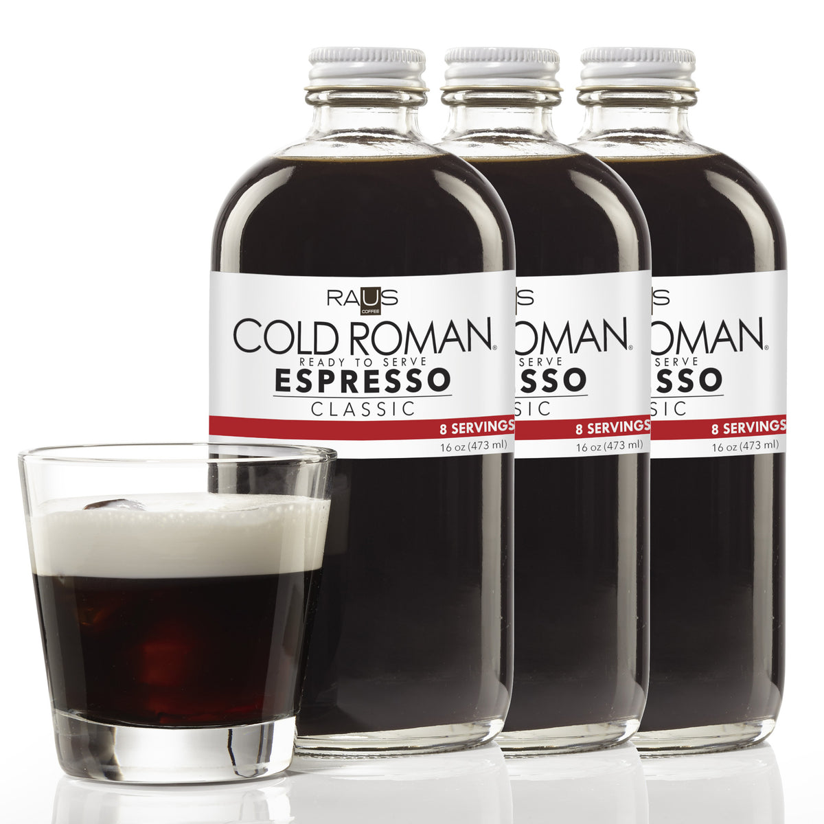 COLD ROMAN "CLASSIC" ESPRESSO - 3 Bottles (48 SHOTS) – Raus Coffee Company